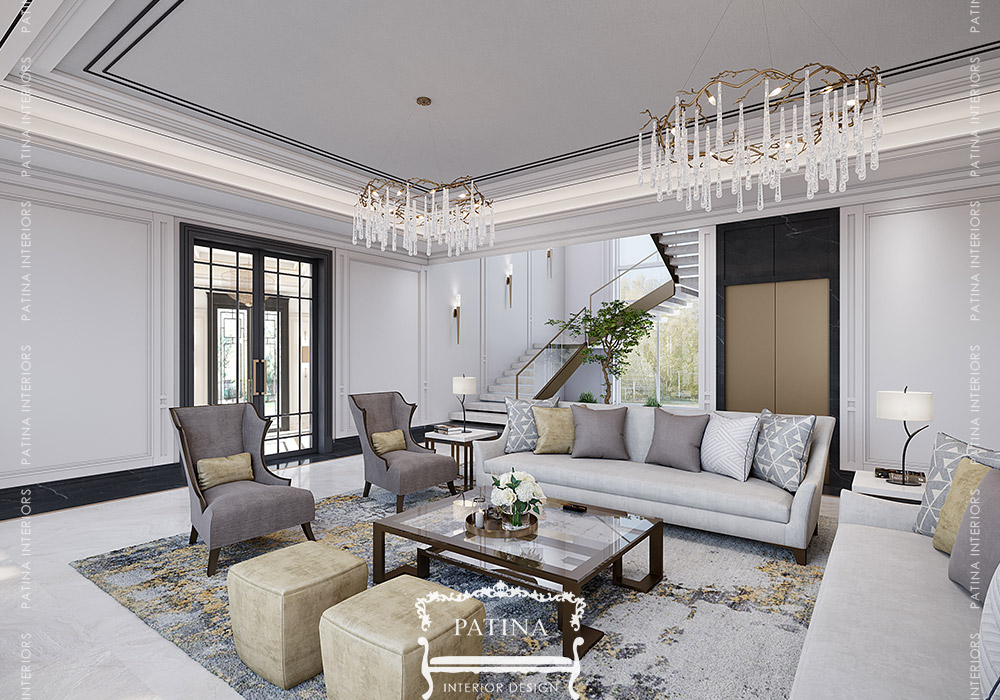 Luxury Lobby Stairs Interior Design in Abu Dhabi UAE | Patina Interiors