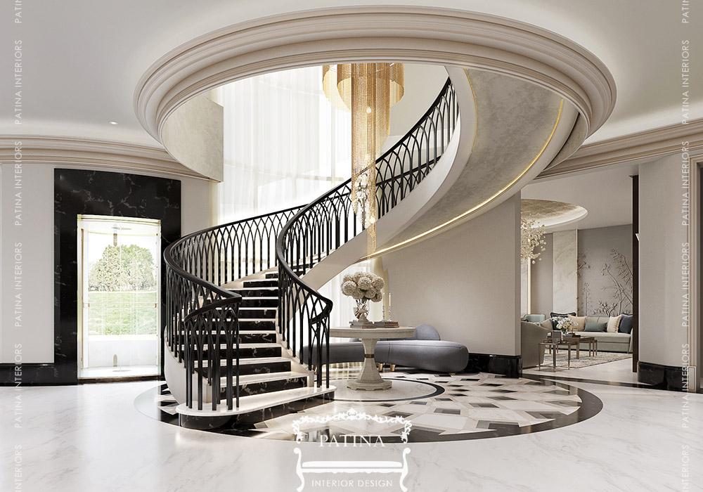 Luxury Lobby Stairs Interior Design in Abu Dhabi UAE | Patina ...