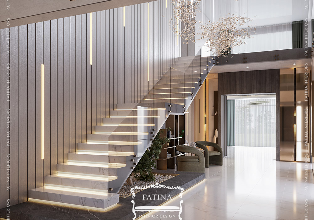 Luxury Lobby Stairs Interior Design in Abu Dhabi UAE | Patina ...