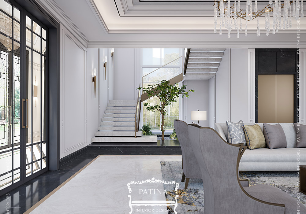 Luxury Lobby Stairs Interior Design in Abu Dhabi UAE | Patina ...